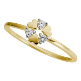 Firetti Damen Fingerring "Schmuck Geschenk Gold 333 Damenring Goldring Kreis Herz", 18, 0,1 P2 = erkennbare Einschl&uuml;sse, Diamanten Gelbgold 333,