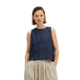 Marc O'Polo MARC O'POLO Damen Jeansbluse "aus Organic-Cotton-Leinen-Mix", blau, Gr. XXS, unifarben, Obermaterial: 67% Baumwolle, 33% Leinen, Blusen