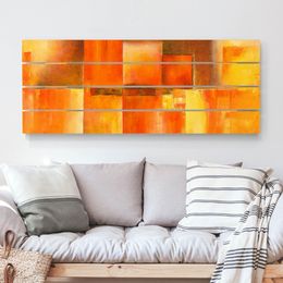 Bilderwelten Holzbild originell orange Abstrakt nat&uuml;rlicher Effekt - Amarna - Deko Wohnzimmer Schlafzimmer
