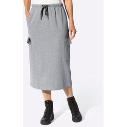 Inspirationen Damen Sweatrock, grau, Gr. 54, unifarben, 88% Baumwolle, 12% Polyester, R&ouml;cke