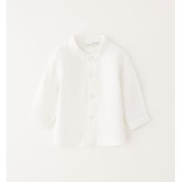 IDO Jungen Businessshirt "BABY BOY LONG SLEEVE SHIRT"optical wei&szlig;, Gr. 58, 55% Leinen, 45% Baumwolle, Shirts