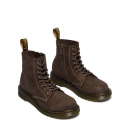 Dr. Martens M&auml;dchen Schn&uuml;rboots "1460 Kinder SOFTY T", Gr. 37, braun, Leder, Schuhe, Kinderstiefel, Freizeitschuh mit Rei&szlig;verschluss und Anziehlasche