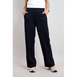 Seidel Moden Damen Stoffhose, blau, Gr. 36, unifarben, Web, Obermaterial: 50% Polyester, 45% Viskose, 4% Elasthan, 1% sonstige Fasern, Hosen, mit