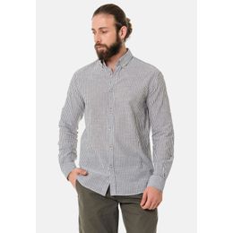 Cipo & Baxx CIPO & BAXX Herren Businesshemd "CH194", grau, Gr. XL, gestreift, 75% Baumwolle, 25% Leinen, Hemden, Baumwoll-Leinen Mix