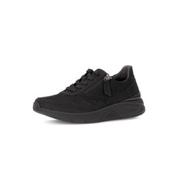 ROLLINGSOFT Damen Keilsneaker, Gr. 37, schwarz, Nubukleder, Textil, Schuhe, Schn&uuml;rschuh, Halbschuh, Freizeitschuh mit Au&szlig;enrei&szlig;verschluss