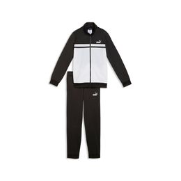 Puma M&auml;dchen Trainingsanzug "POLY COLORBLOCK SUIT B", schwarz-wei&szlig;, Gr. 140, Trikot, Obermaterial: 100% Polyester, Sportanz&uuml;ge, zweiteiliges Set, mit