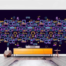 Bilderwelten Fototapete Neon Gaming Symbole