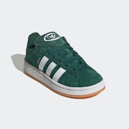 M&auml;dchen Sneaker "CAMPUS 00S ELASTIC LACES KIDS", adidas originals, Gr. 28, gr&uuml;n, Leder, Synthetik, Schuhe, f&uuml;r Kinder