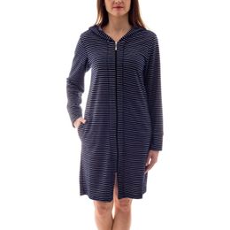 Damenbademantel AQUARTI, blau, Obermaterial: 80% Baumwolle CO. 20% Polyester PES., Hausm&auml;ntel, "Bademantel Aquarti Damen Bademantel Rei&szlig;verschluss