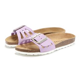 ELBSAND Damen Pantolette "Sandale, Mule, offener Schuh, Sommerschuhe, Lederpantolette", Gr. 43, lila, Obermaterial: 100% Rindsleder. Decksohle: 100%