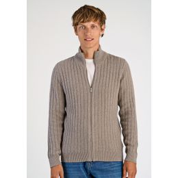 LINDBERGH Herren Cardigan "Cardigan Relaxed Fit", beige, Gr. XL, unifarben, Obermaterial: 60% Baumwolle, 40% Polyester, Strickjacken