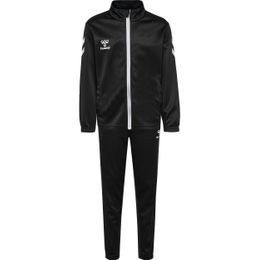 Hummel Jungen Trainingsanzug "HMLLOGO SUIT KIDS", schwarz, Gr. 164, unifarben, Stoff, Obermaterial: 100% Polyester, Sportanz&uuml;ge, 2-teiliges Set, mit