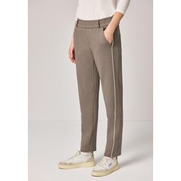 Street One Damen Stoffhose, beige, Gr. 44, unifarben, Stoff, 50% Polyester, 46% Baumwolle, 4% Elasthan, Hosen, im Loose Fit