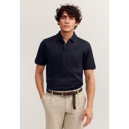 Bugatti Herren Poloshirt, schwarz, Gr. S, unifarben, 100% Baumwolle, Shirts, dezent elegant