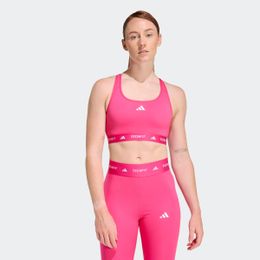 Damen Sport-BH "TECHFIT SPORT-BH", adidas Performance, Gr. XSreal magenta, Obermaterial: 73% Polyester, 27% Elasthan, BHs