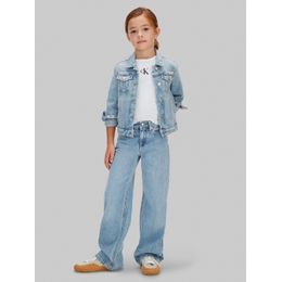 M&auml;dchen Weite Jeans "WIDE LEG JEANS", blau, Gr. 4, Calvin Klein Jeans, unifarben, Denim/Jeans, Obermaterial: 100% Baumwolle, Jeans, Regular fit f&uuml;r