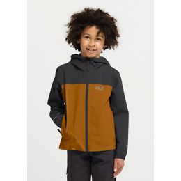 Jack Wolfskin Jungen Regenjacke "ADVENTURETRIBE 2L JKT K"autumn leave, Gr. 152, Obermaterial: 100% Polyester. Futter: 100% Polyester, Jacken,