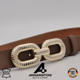 AnnaMatoni Damen Lederg&uuml;rtel "AnnaMatoni AnnaMatoni Damen G&uuml;rtel aus Echtleder mit Moderner"braun 690, Gr. 110, 100% Leder, G&uuml;rtel