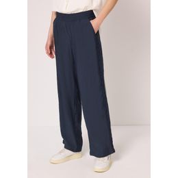 Street One Damen Stoffhose, blau, Gr. 44, unifarben, Stoff, 90% Modal, 10% Polyester, Hosen, High Waist
