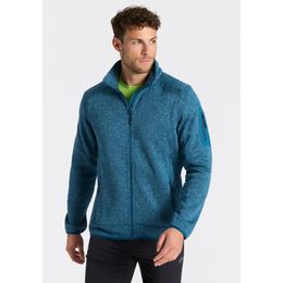 CMP Herren Strickfleecejacke "MAN JACKET", blau, Gr. 48, Strick, Obermaterial: 100% Polyester, Jacken, mit hochschlie&szlig;endem Kragen, atmungsaktiv,