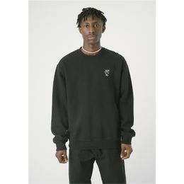 Cleptomanicx Herren Strickpullover "Sketch Gull", schwarz, Gr. L, bestickt, 100% Baumwolle, Pullover, mit lockerem Schnitt