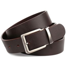 Anthoni Crown Herren Lederg&uuml;rtel, braun, Gr. 120, unifarben, Leder, G&uuml;rtel, 3,5 cm breiter Casual-Volllederg&uuml;rtel