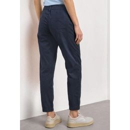 Street One Damen Stoffhoseschwarzest blau, Gr. 42, unifarben, Web, 98% Baumwolle, 2% Elasthan, Hosen, im Papertouch
