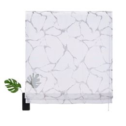 Raffrollo OTTO HOME, B:120cm H:140cm, grau, Voile, Obermaterial: 100% Polyester, K&uuml;che, Raffrollos, "Fulda", Transparent, Voile, Polyester