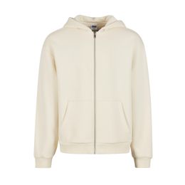 Urban Classics Herren Strickpullover "Urban Classics Fluffy Zip Cardigan", beige, Gr. S, unifarben, 70% Baumwolle, 30% Polyester, Pullover