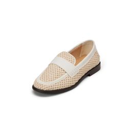 Marc O'Polo MARC O'POLO Damen Loafer "aus luftigem Raffiabast mit Leder", Gr. 40, beige, Obermaterial: 80% Polyester, 20% Leder, unifarben, Schuhe