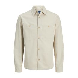 JACK & JONES Button Up Shirt 'JPRBLUrayle' male size S Taupe / Light grey