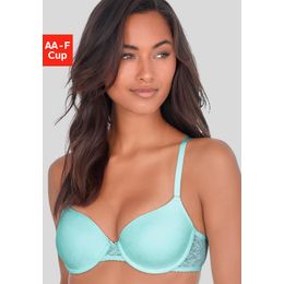 Lascana Damen Schalen-BH "Elisa", Gr. 70, blau, Spitze, Obermaterial: 78% Polyamid, 22% Elasthan, BHs, mit B&uuml;gel, aus zarter, blumiger Spitze, sexy