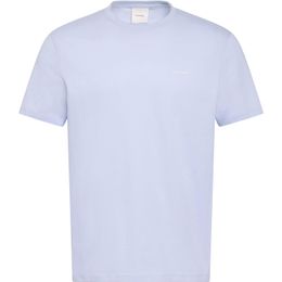 Calvin Klein Herren T-Shirt "SS MICRO LOGO CREWNECK TEE"breezy blau, Gr. L, unifarben, Web, Obermaterial: 100% Baumwolle, Shirts, Regular fit mit