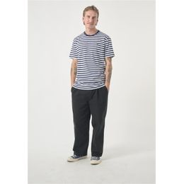 Cleptomanicx Herren T-Shirt "Ligull Stripe", blau, Gr. M, gestreift, 100% Baumwolle, Shirts, mit modischem Streifen-Muster