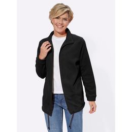 Casual Looks Damen Fleecejacke, schwarz, Gr. 22, unifarben, 100% Polyester, Jacken