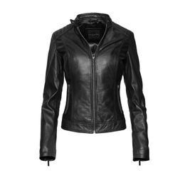 Bugatti Damen Lederjacke "Bugatti Lederjacke", schwarz, Gr. 42, uni, Obermaterial: 100% Lammleder LEL., Jacken, mit gesteppter Schulterpartie