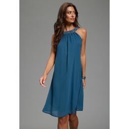Laura Scott Damen Abendkleid, blau, Gr. 40, unifarben, Georgette, Obermaterial: 100% Polyester. Futter: 100% Polyester, Kleider, f&uuml;r besondere
