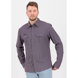 DEPROC Active Herren Outdoorhemd "DENVER M MEN", lila, Gr. L, Web, 50% Polyester. 40% Baumwolle. 10% Leinen, Hemden, auch in Gro&szlig;en Gr&ouml;&szlig;en erh&auml;ltlich