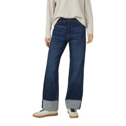 s.Oliver Damen Boyfriend-Jeans "Beth Turn Up", blau, Gr. 42, Denim/Jeans, Obermaterial: 100% Baumwolle, Jeans, mit authentischer Waschung, Relaxed Fit