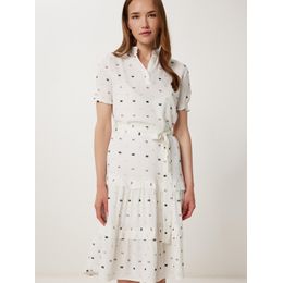 Happiness İstanbul Kleid Damen Gr&ouml;&szlig;e 40 mokka / eosin / schwarz / wei&szlig;