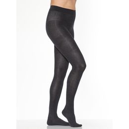 Rogo Damen Thermostrumpfhose, Gr. 2, grau, 75% Baumwolle, 22% Polyamid, 3% Elasthan, Strumpfhosen