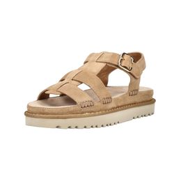 Paul Green Damen Riemchensandale "Paul Green Sandalen Veloursleder", Gr. 41beige, Veloursleder, Schuhe