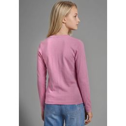 Kidsworld M&auml;dchen Langarmshirt "Slogan Shirt: HONESTLY"rosa, Gr. 176, Single Jersey, Obermaterial: 100% Baumwolle, Shirts, Sp&uuml;cheshirt, lang&auml;rmlig,