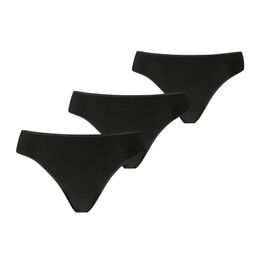Puma Damen String "Puma WOMEN MAINLINE STRING", Gr. L, schwarz, Single Jersey, Obermaterial: 56% Baumwolle, 38% Modal, 6% Elasthan, Unterhosen,