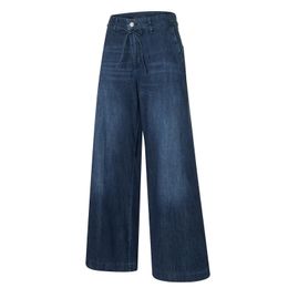 MAC Damen Weite Jeans "WENDY"high fashion blau wash, Gr. 44, Denim/Jeans, Obermaterial: 98% Baumwolle, 2% Elasthan, Jeans, mit Denim-Binde-G&uuml;rtel