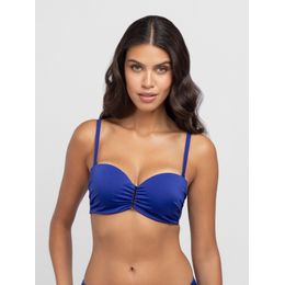 Dorina Damen B&uuml;gel-Bandeau-Bikini-Top "Togo Mago", blau, Gr. 80, Obermaterial: 80% Polyester, 14% Elasthan, 6% Polyamid, Bikini-Oberteile, mit