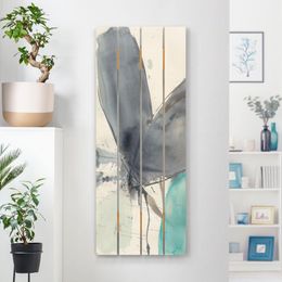 Bilderwelten Holzbild originell blau Abstrakt nat&uuml;rlicher Effekt - Libellentanz II - Deko Wohnzimmer Schlafzimmer