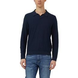 s.Oliver Herren Strickpullover, blau, Gr. XXL, unifarben, Strick, Obermaterial: 100% Baumwolle, Pullover, mit Polokragen