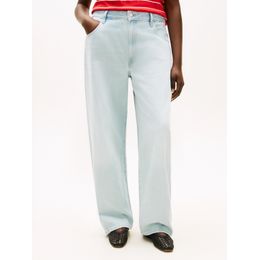 Damen 5-Pocket-Jeans "CRV DNM TAM BARREL RW", blau, Gr. 50, Tommy Hilfiger Curve, unifarben, Denim/Jeans, Obermaterial: 100% Baumwolle, Jeans, in