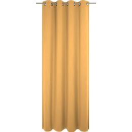 Vorhang Adam, B:145cm H:145cm, gelb, Baumwolle (Bio-Baumwolle), Wohnzimmer, Gardinen, "Uni Collection light", aus 100% Bio-Baumwolle, Vorhang nach